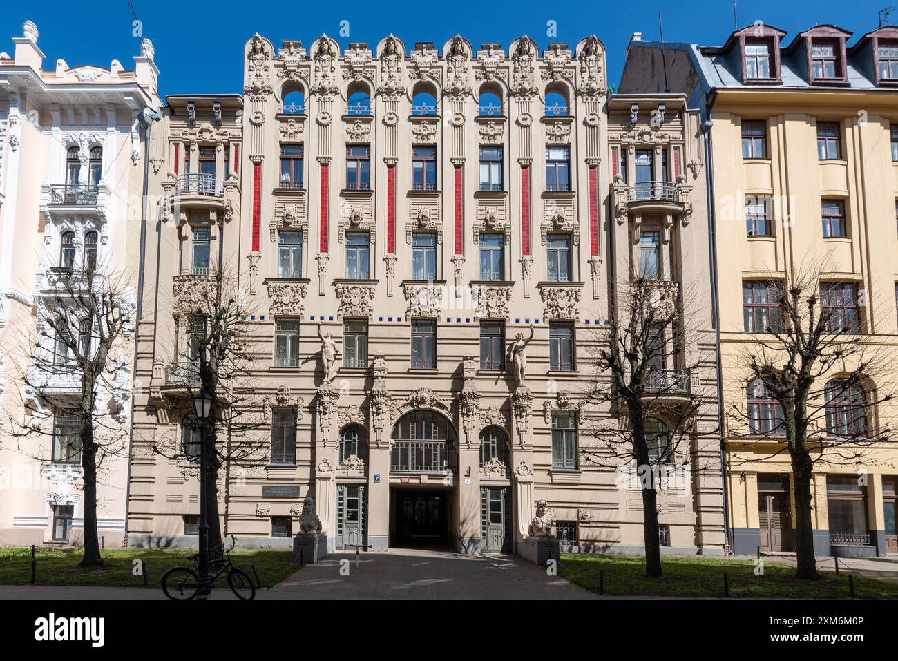 Art Nouveau buildings in Alberta iela, buildings on this street are ...