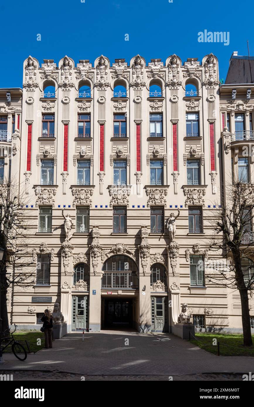 Art Nouveau buildings in Alberta iela, buildings on this street are ...