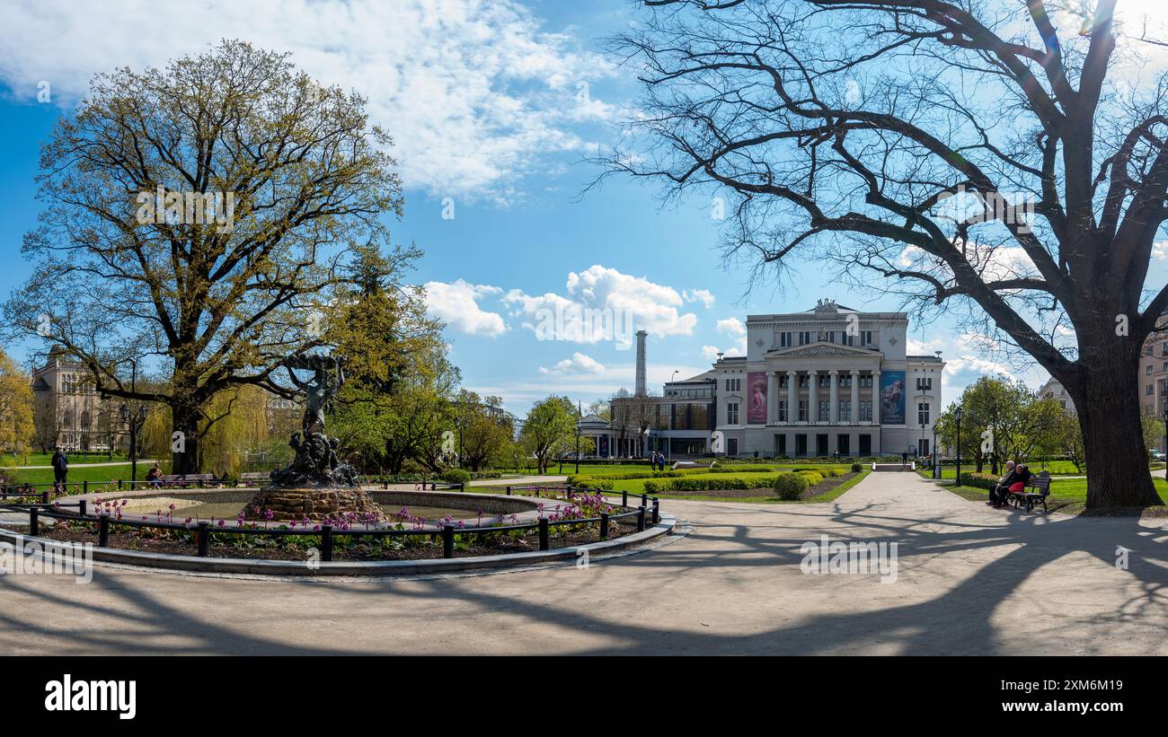 National Opera, Latvian National Opera, historical fountain, Riga ...