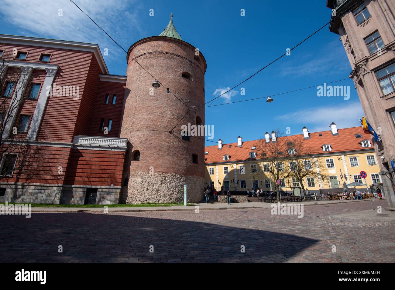 Powder Tower from 1330, part of the former fortress, Riga, Latvia Stock ...