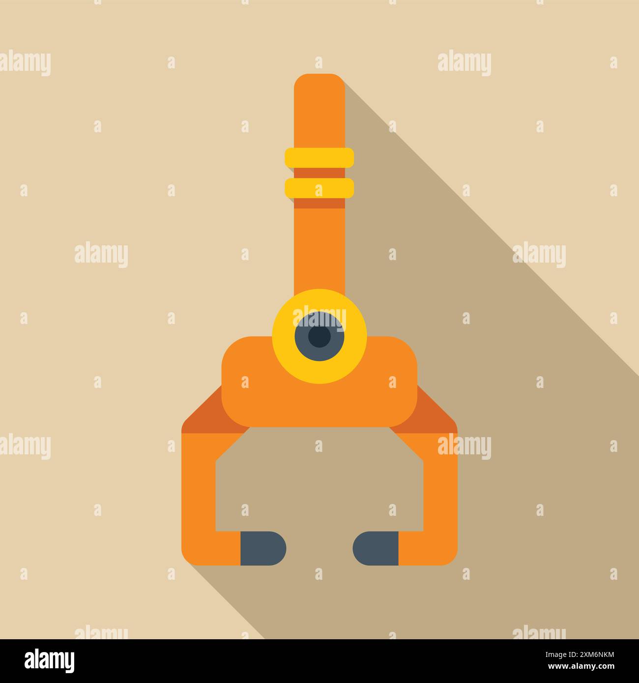 Orange robotic arm with gripper open and ready to grab an object Stock ...