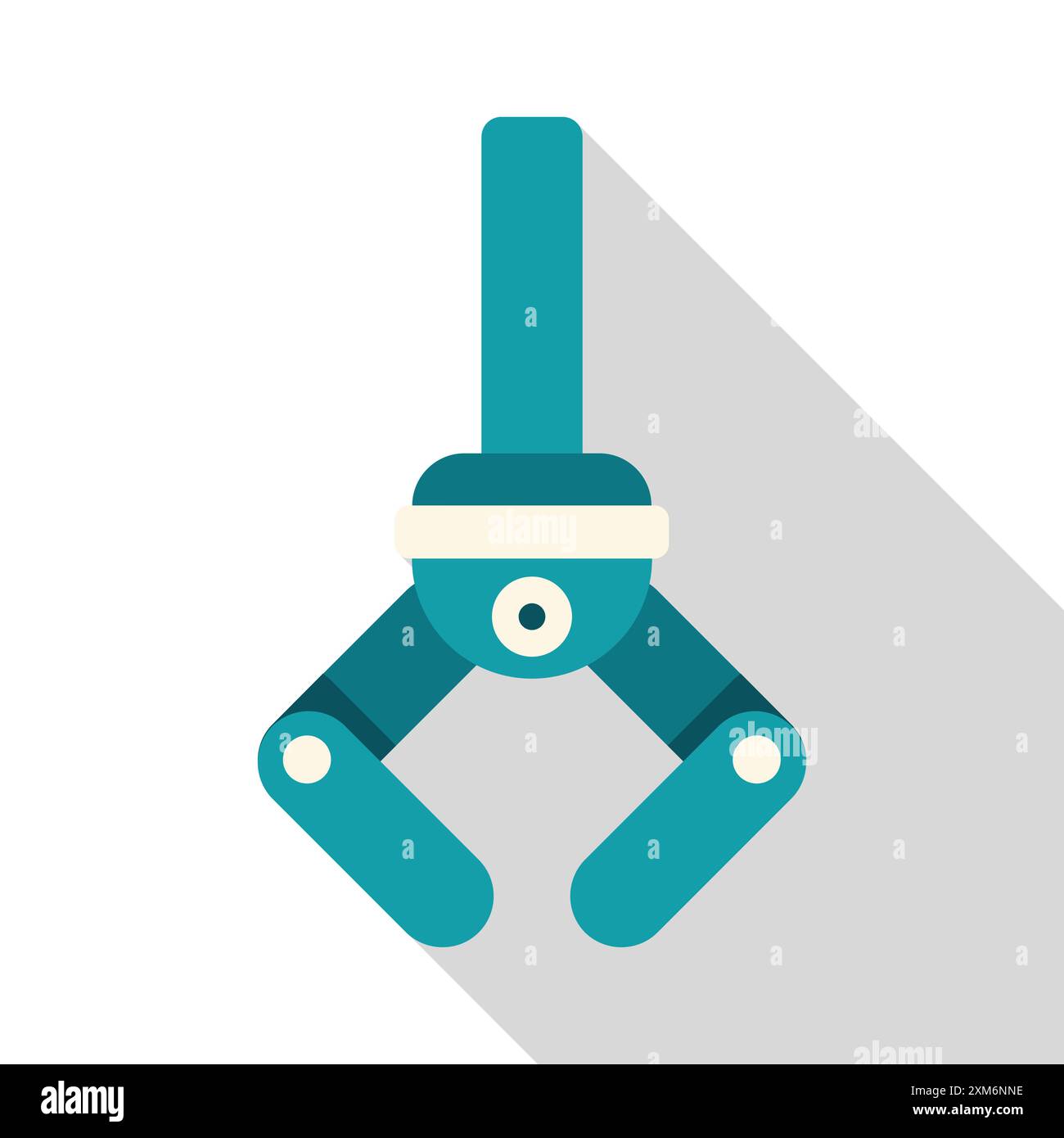 Modern robot arm manipulator grabbing with claws icon in flat style with long shadow Stock ...