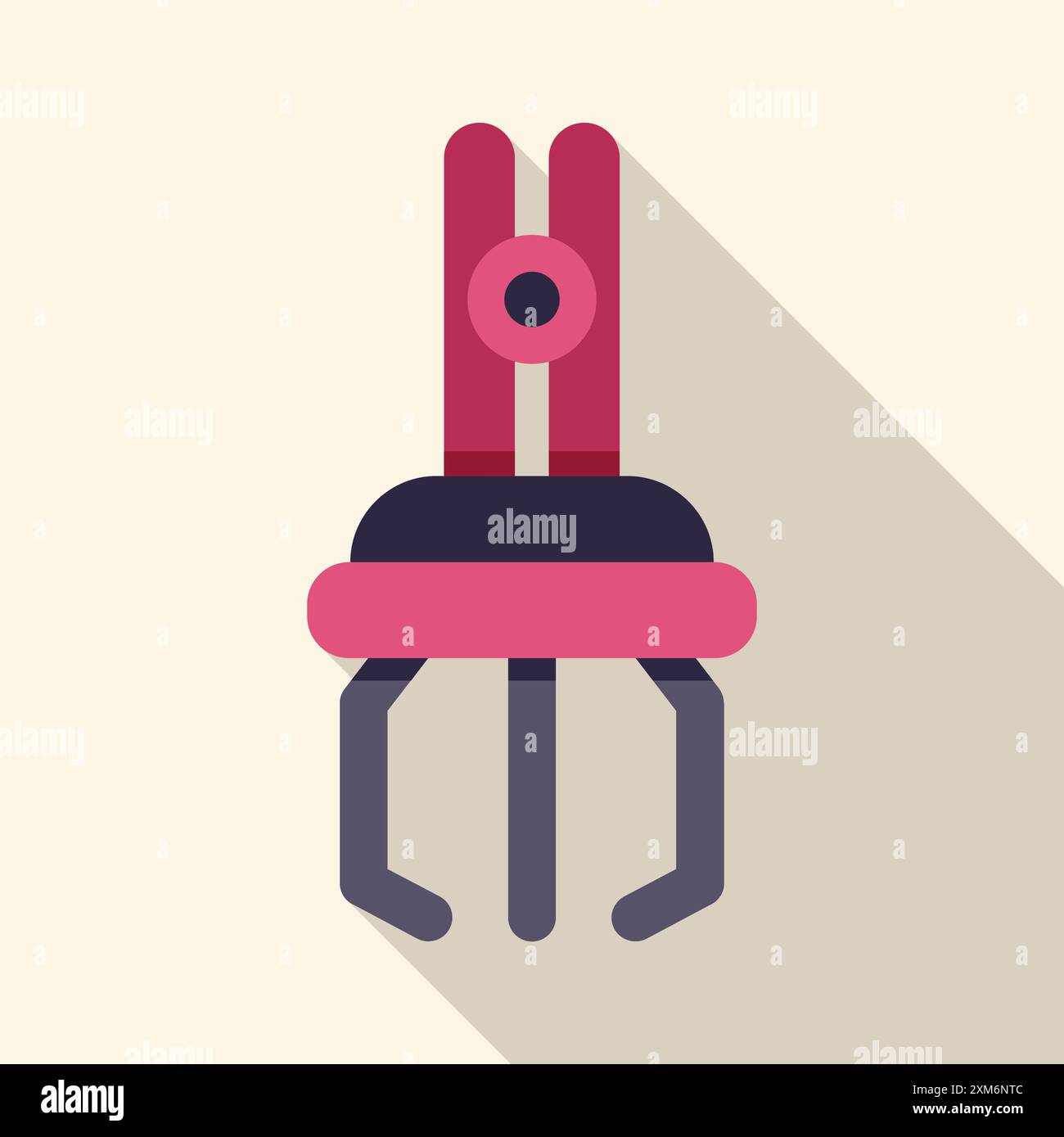 Robotic arm gripper picking up object with long shadow, flat design icon Stock Vector Image ...