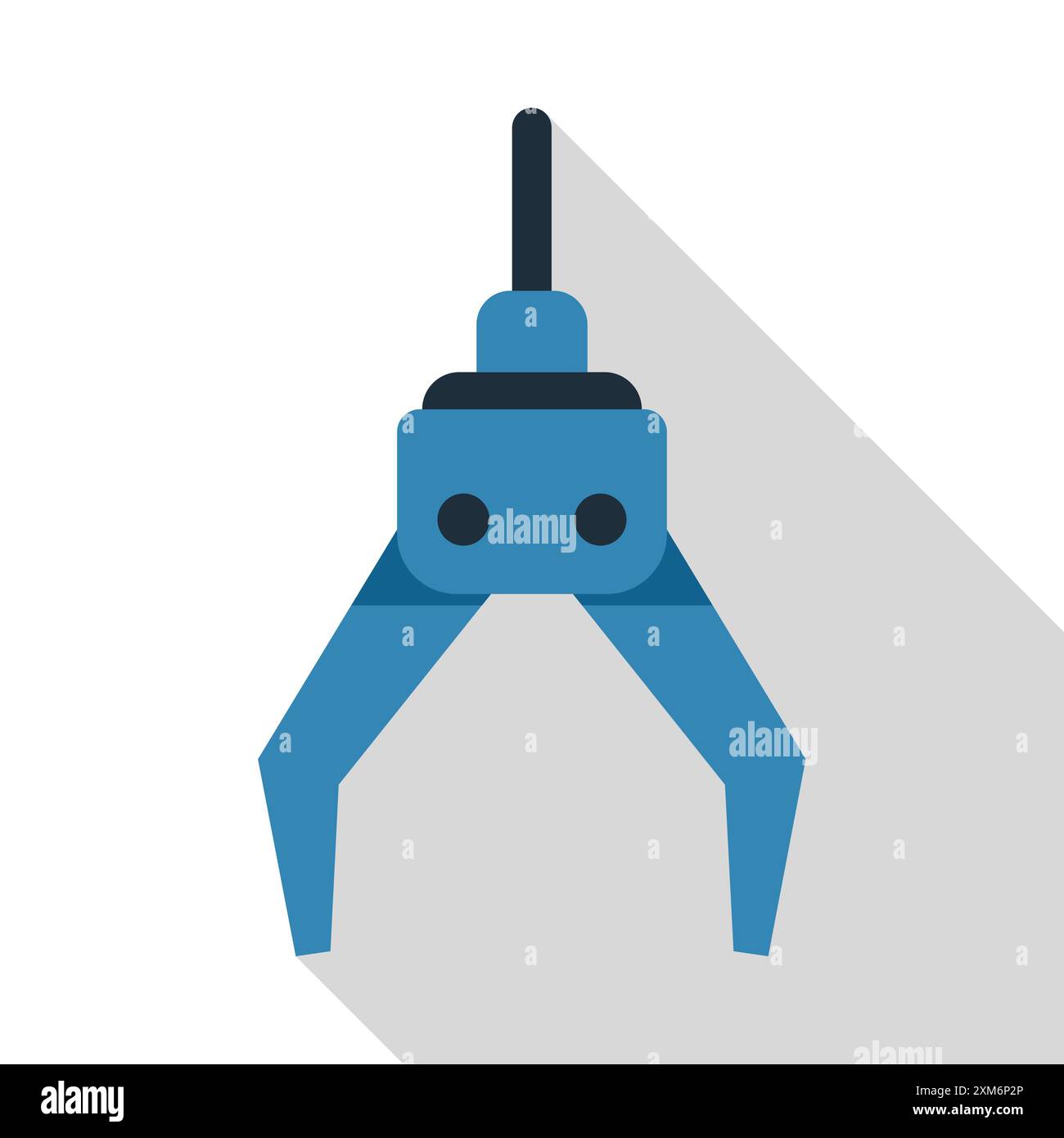 Industrial robotic arm manipulator gripping with two metallic claws ...
