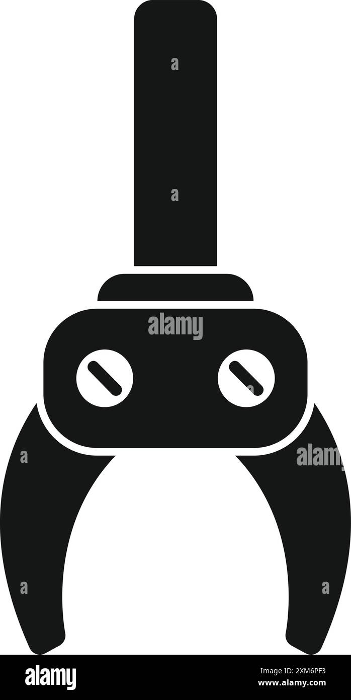 Simple silhouette of a robotic arm holding with two clamps Stock Vector ...