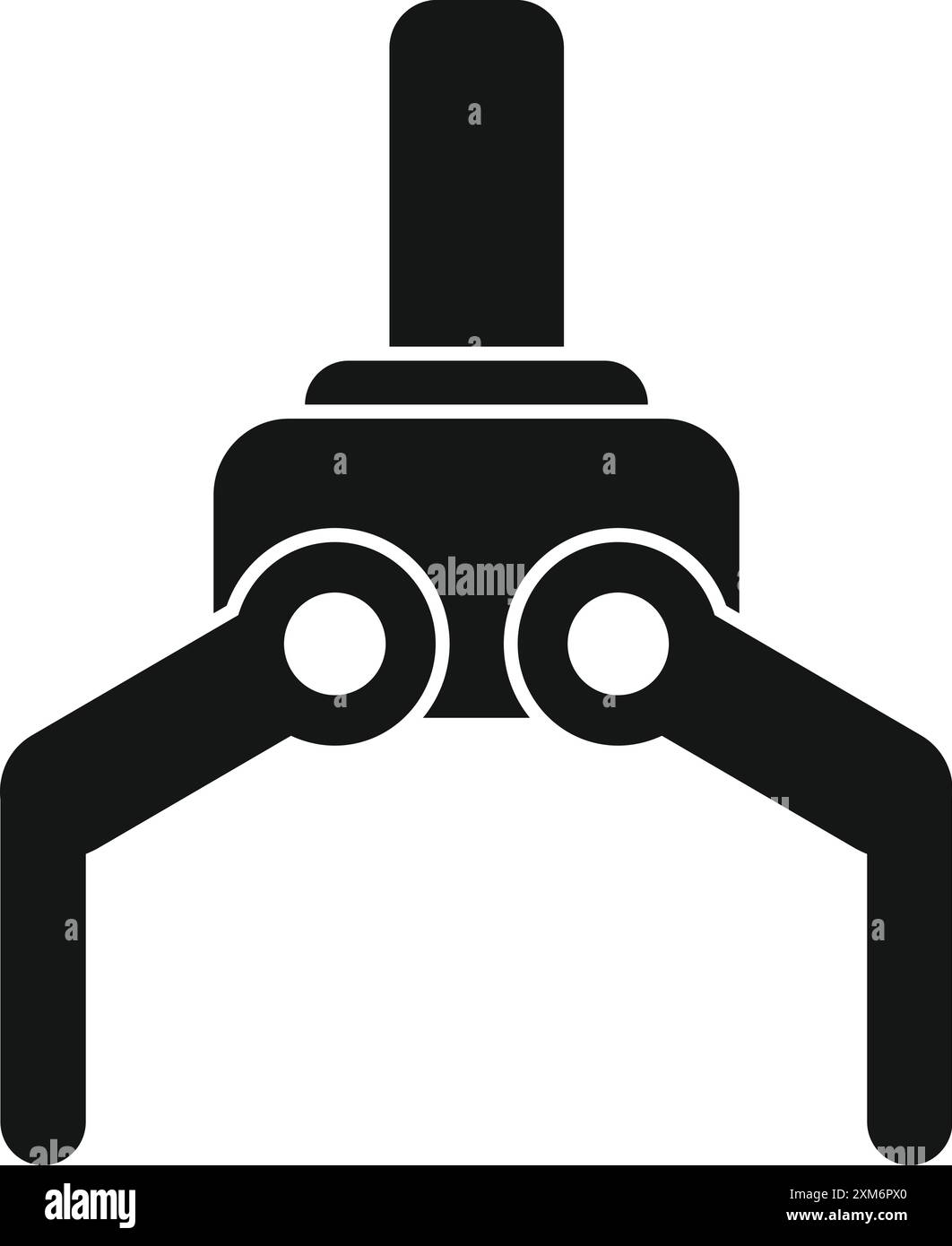 Simple icon of a robot arm holding something with two claws Stock ...