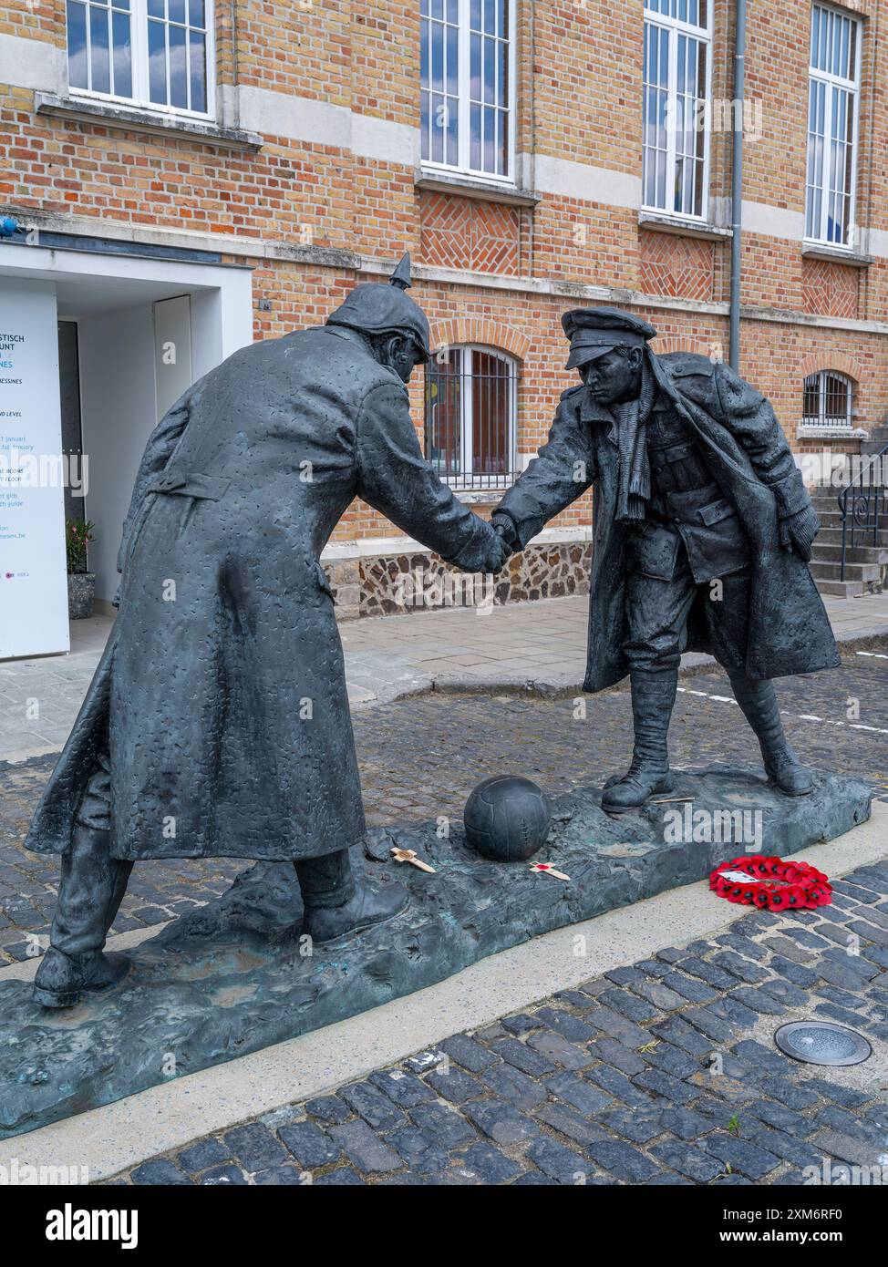 Christmas Truce Memorial, Mesen, Belgium Stock Photo - Alamy