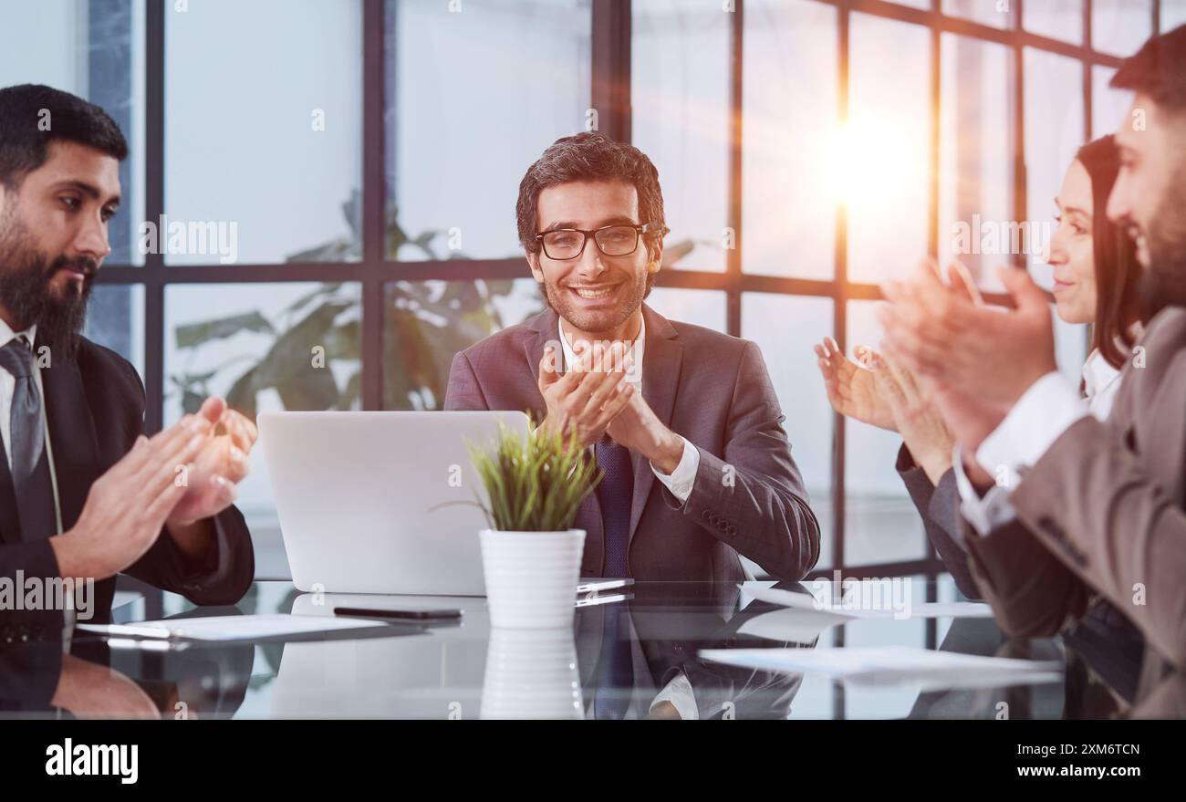 Team discusses project strategy hi-res stock photography and images - Alamy