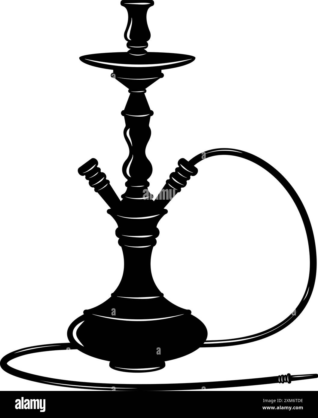 Eastern hookah black silhouette icon shisha, nargile, hubbly bubbly ...