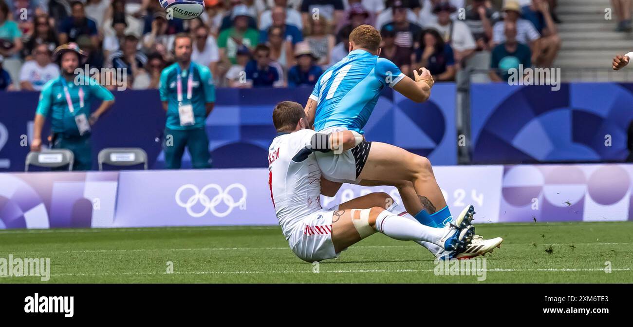 Paris, Ile de France, France. 25th July, 2024. Men's Pool B Rugby Seven ...