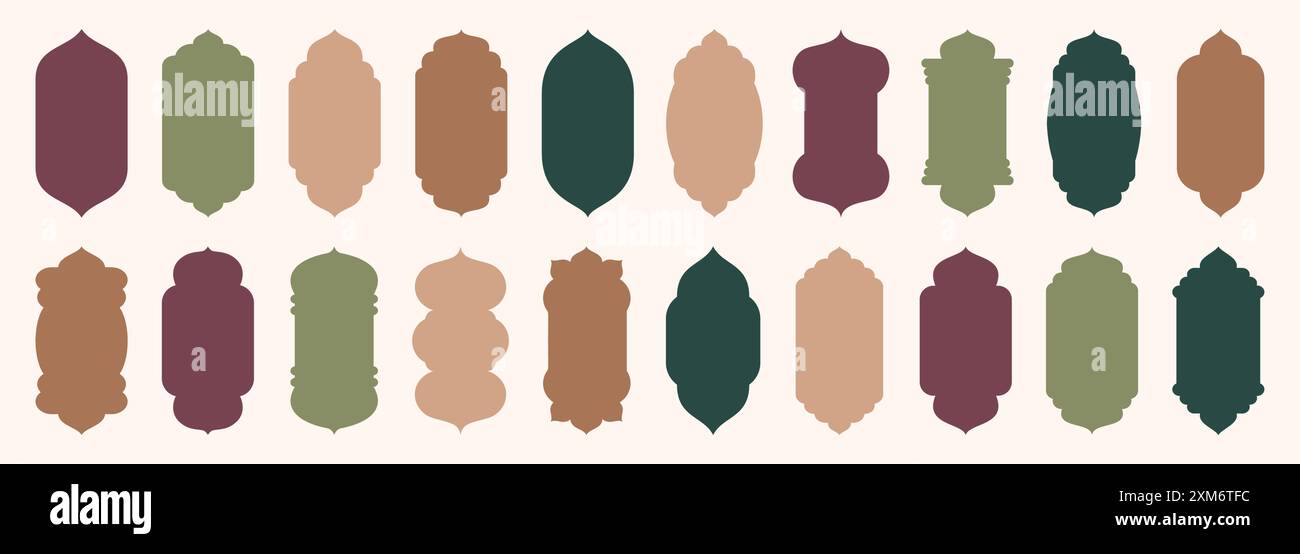 Shape Islamic door and window silhouette Arabic arch. Collection of ...