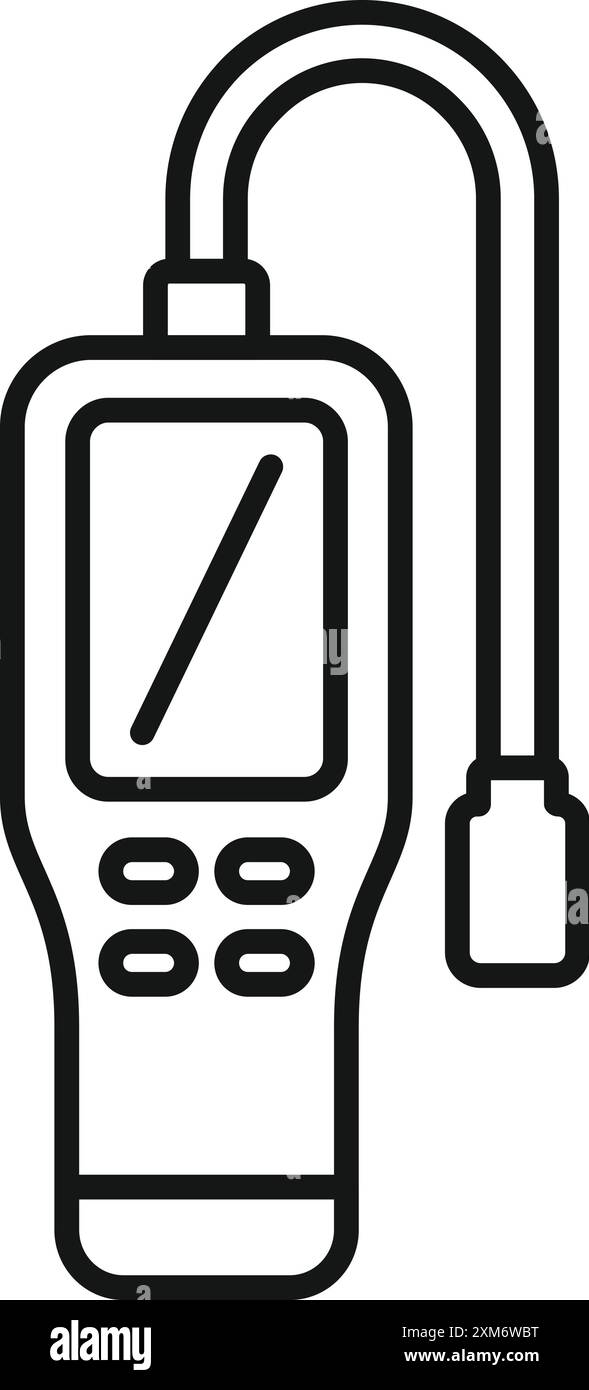 Line art icon of a gas detector device measuring methane level Stock ...
