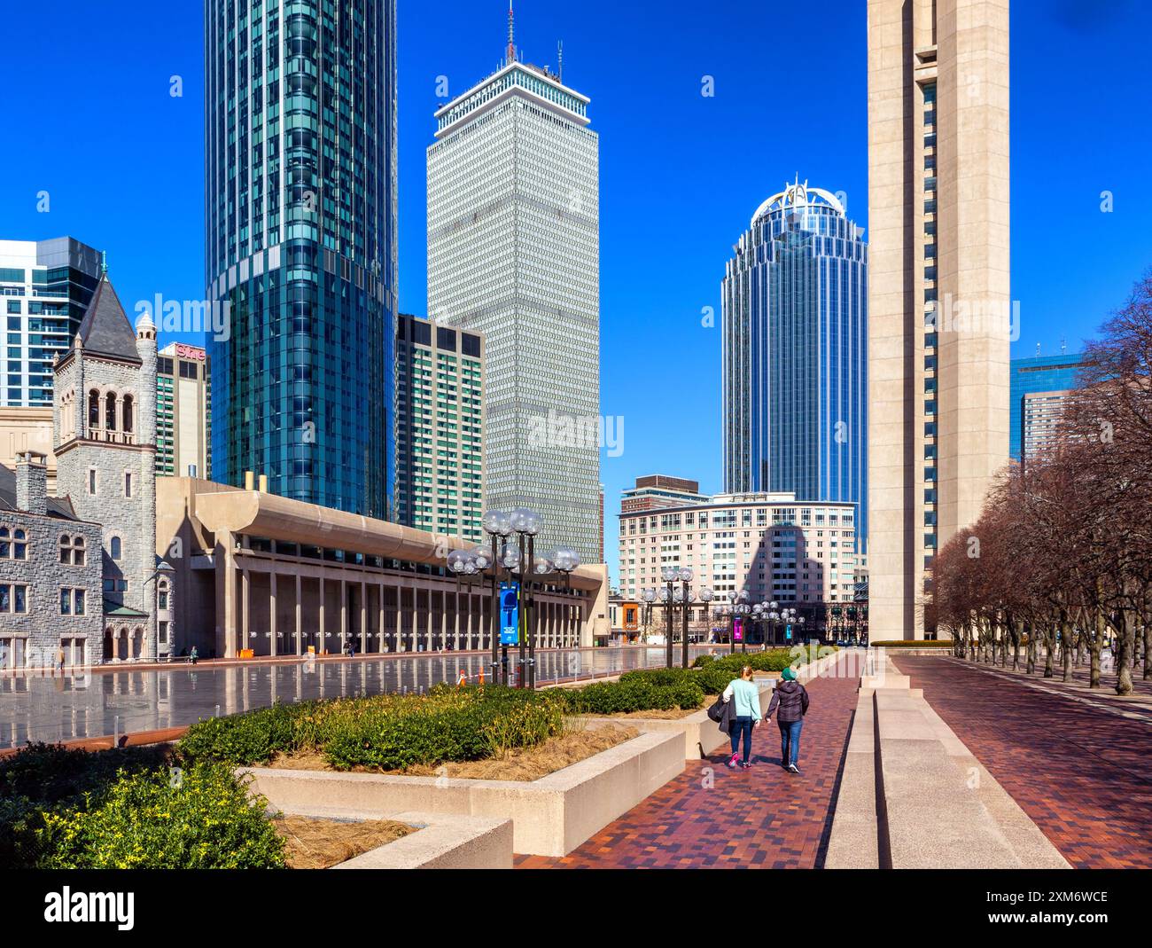 Boston, Massachusetts, USA - March 8, 2024: View down the Christian ...