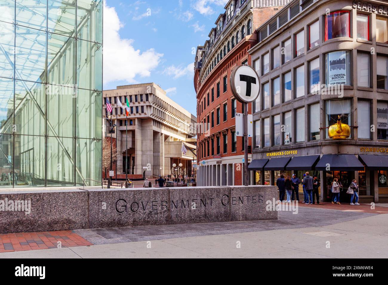 Boston, Massachusetts, USA - March 16, 2024: View of Government Center ...