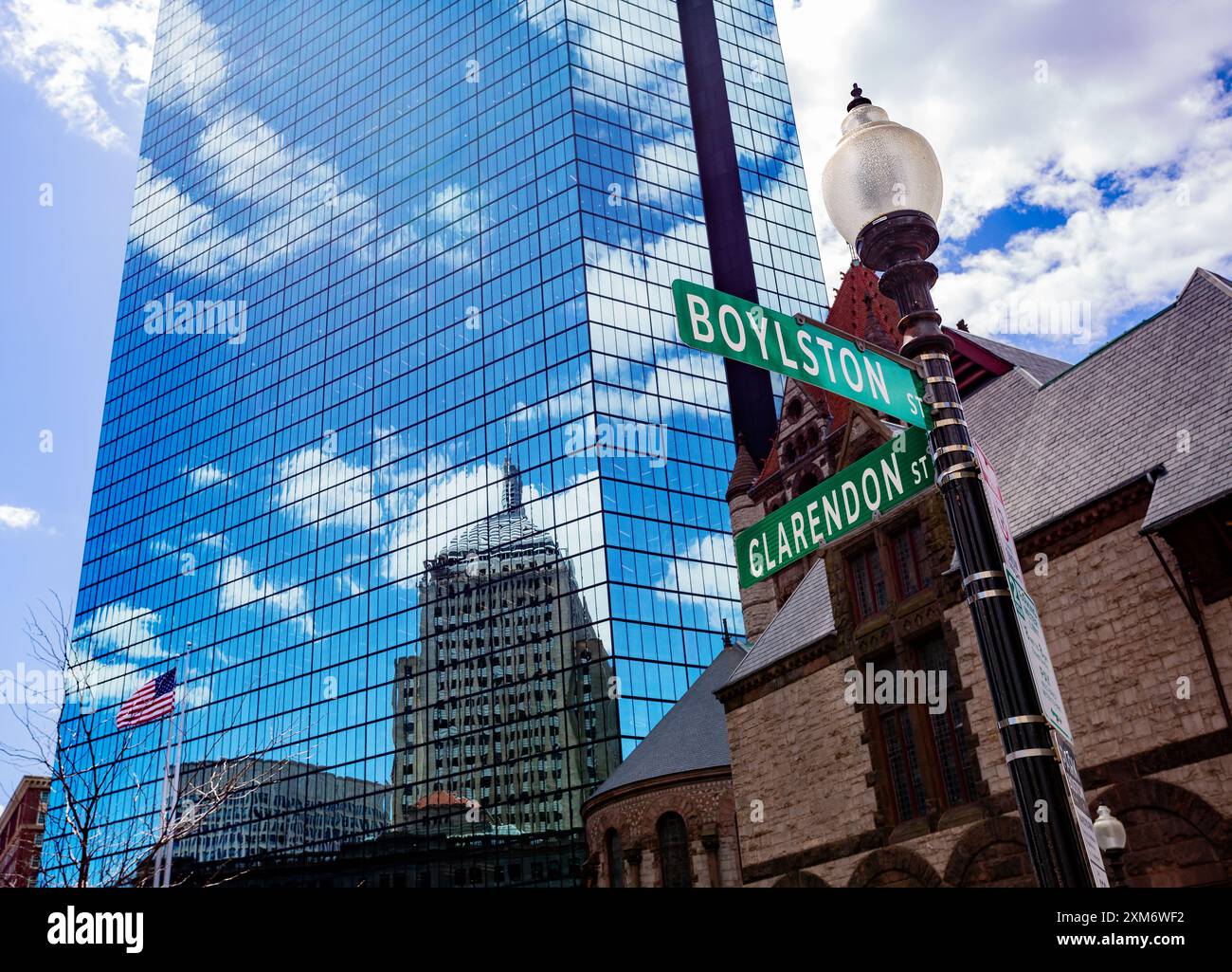 Boston, Massachusetts, USA - April 16, 2024: Close-up of Boylston and ...