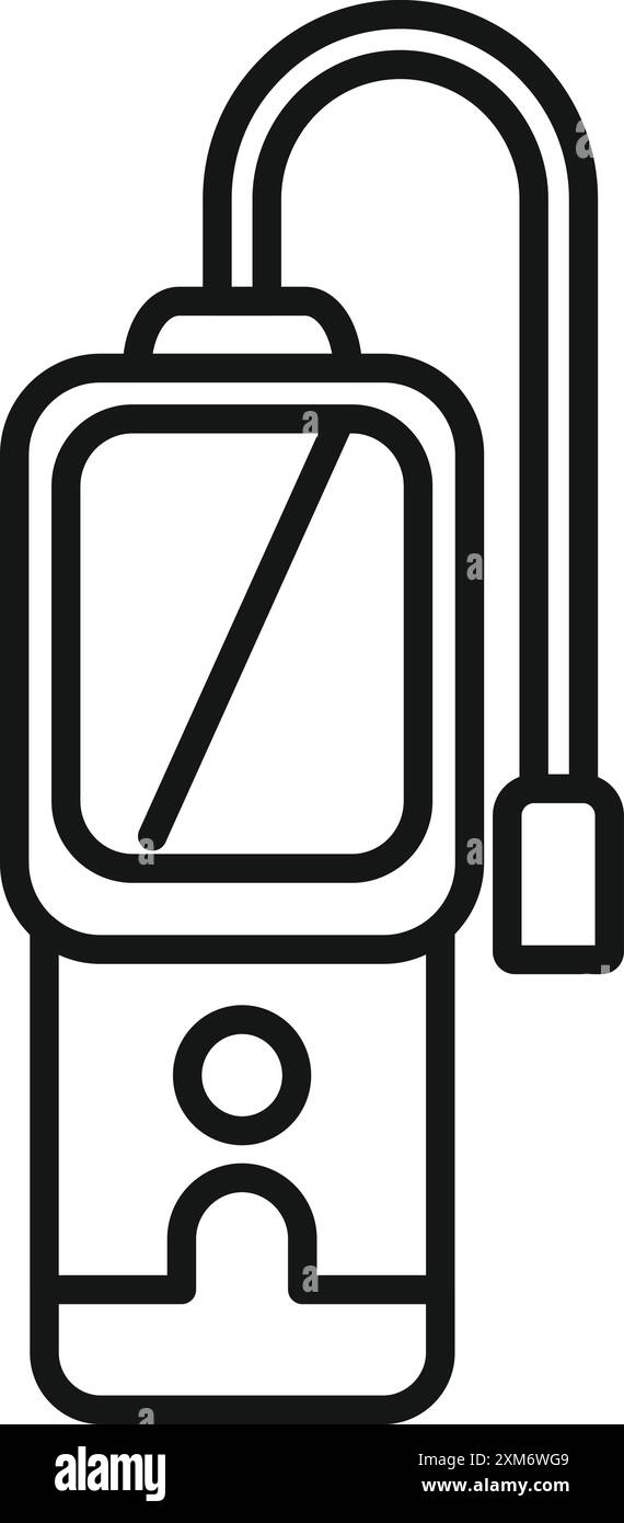 Simple line drawing of a digital gas detector used to measure methane ...