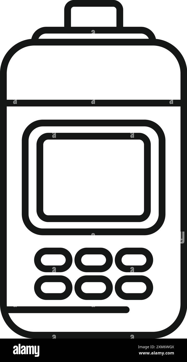 Portable gas detector measuring instrument showing methane level, icon ...
