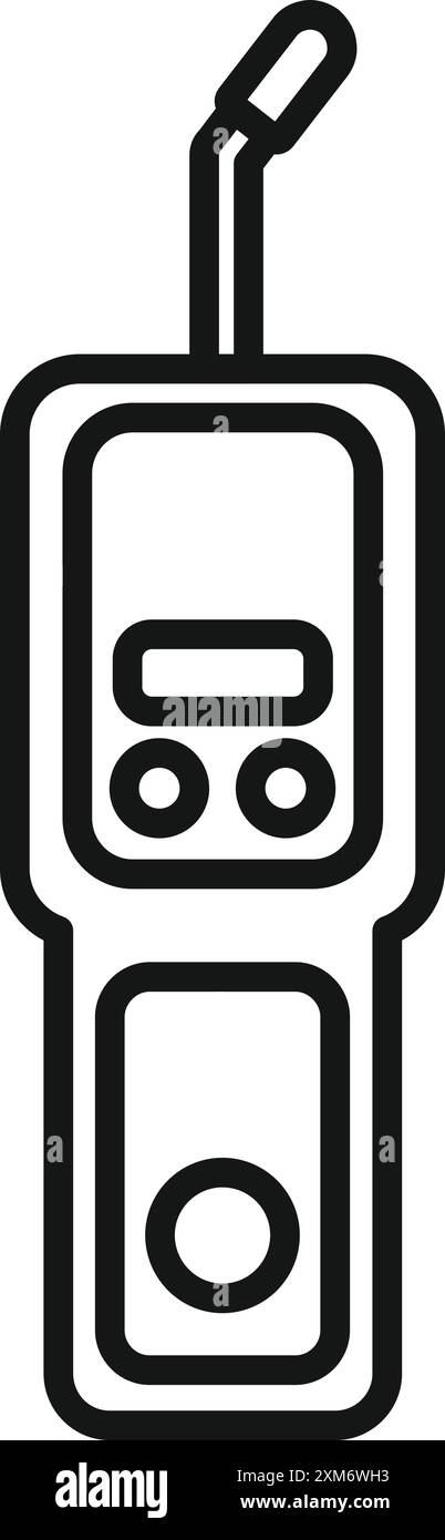 Black outline icon of a gas detector measuring device showing the ...