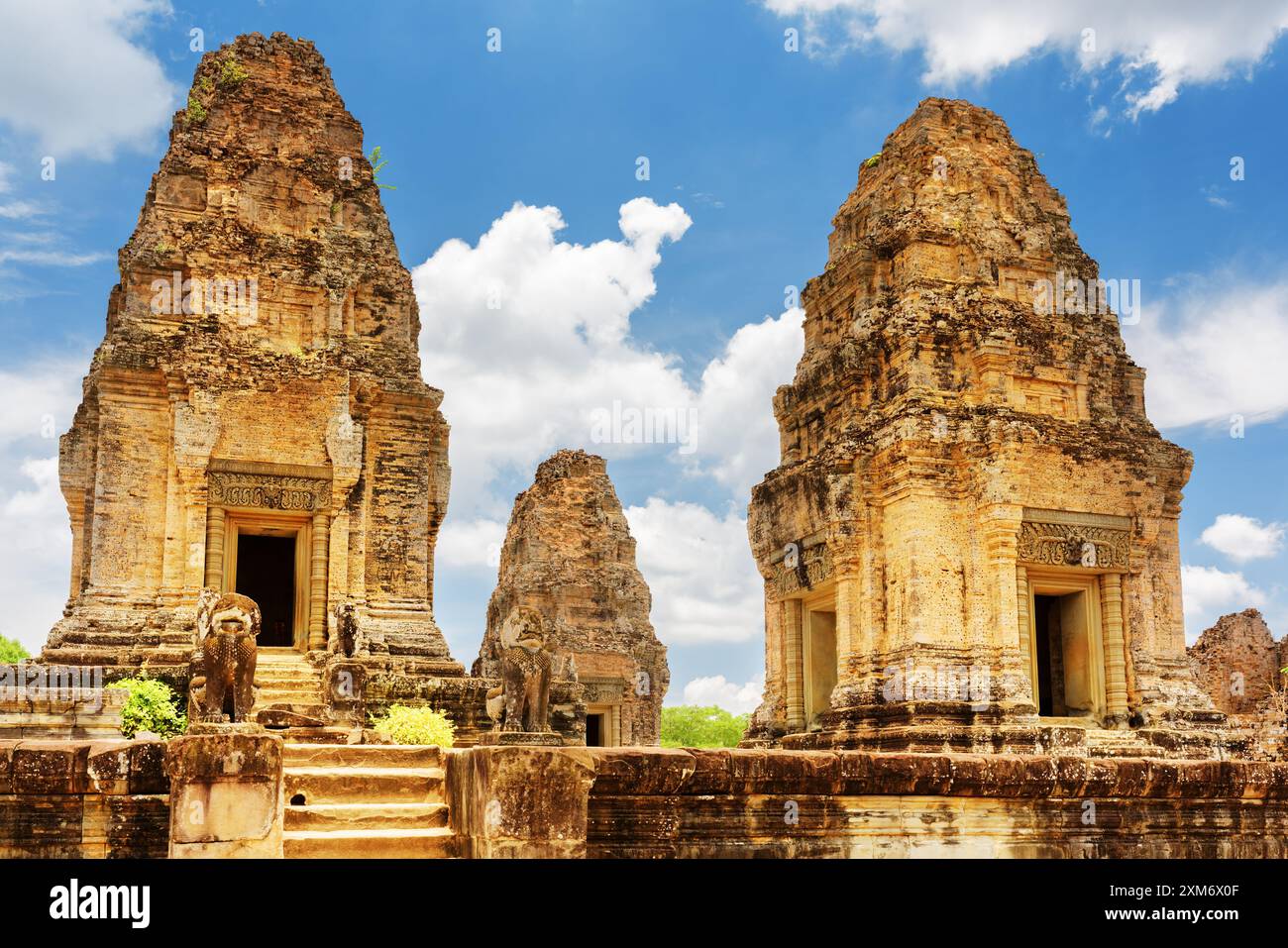Towers of ancient East Mebon temple, Angkor, Siem Reap, Cambodia Stock ...
