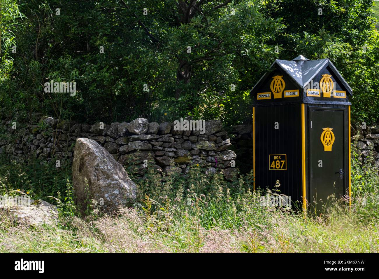 A rare, historical AA telephone box for emergency breakdowns, on the ...