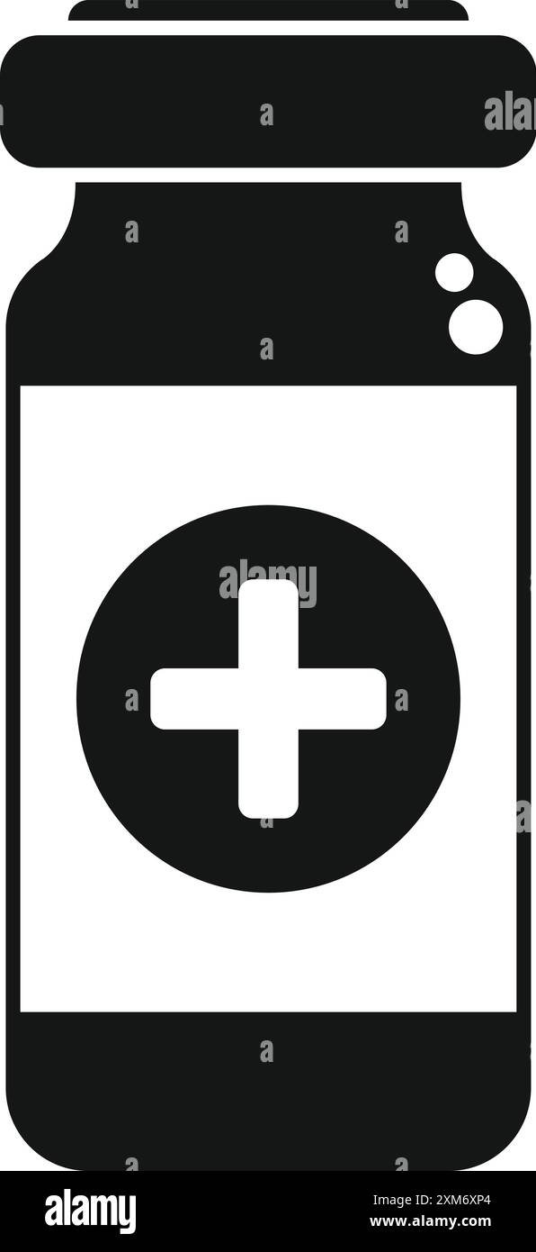 Medical glass vial with rubber stopper containing liquid medicine ...