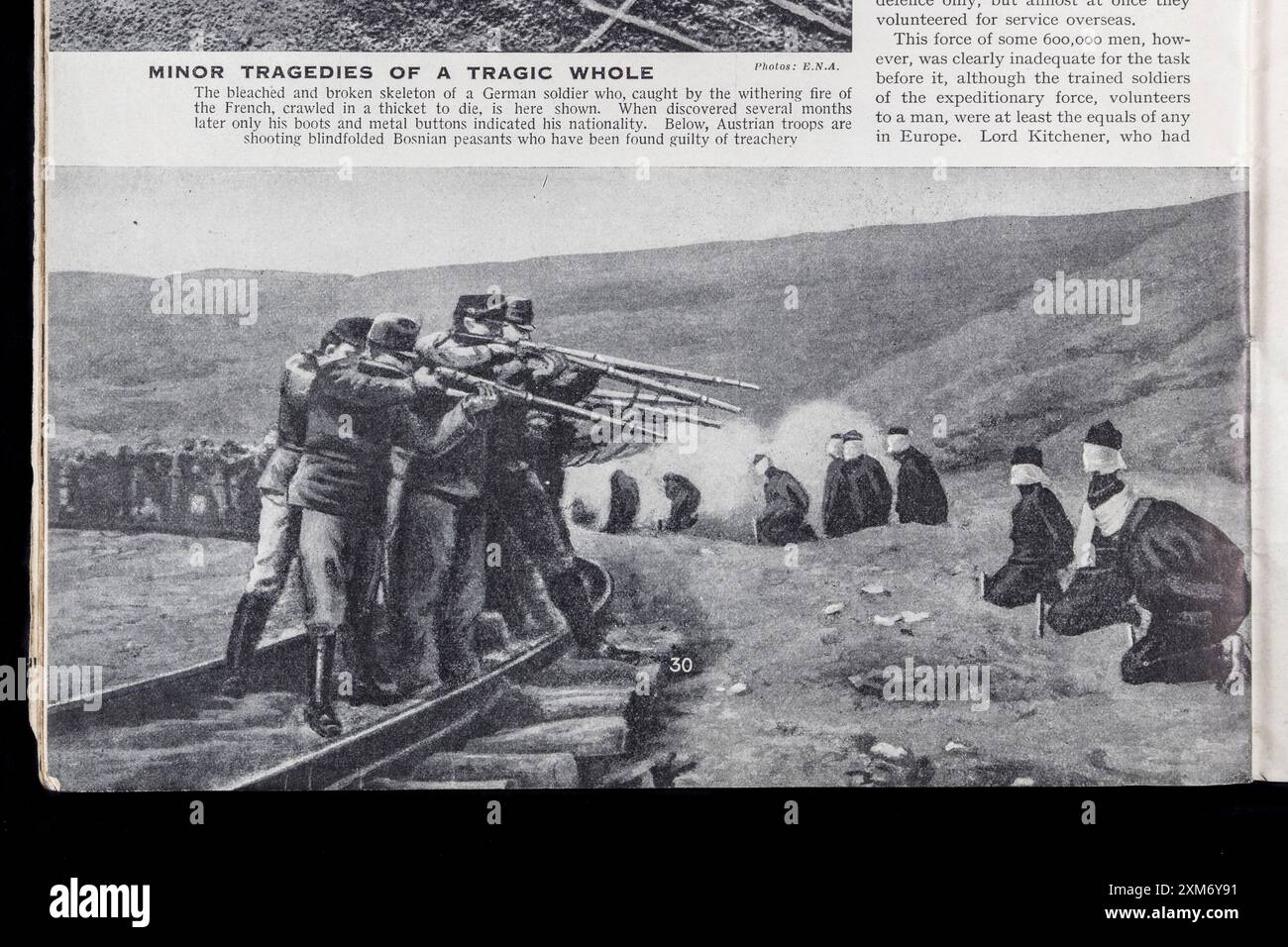 Drawing depicting the execution of Bosnian peasants by Austrian troops ...