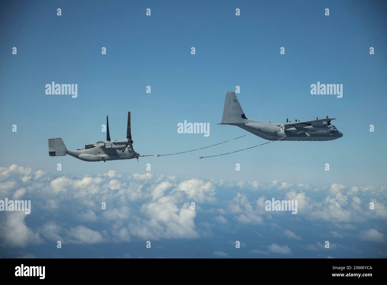 A U.S. Marine Corps MV-22B Osprey assigned to Marine Medium Tiltrotor ...