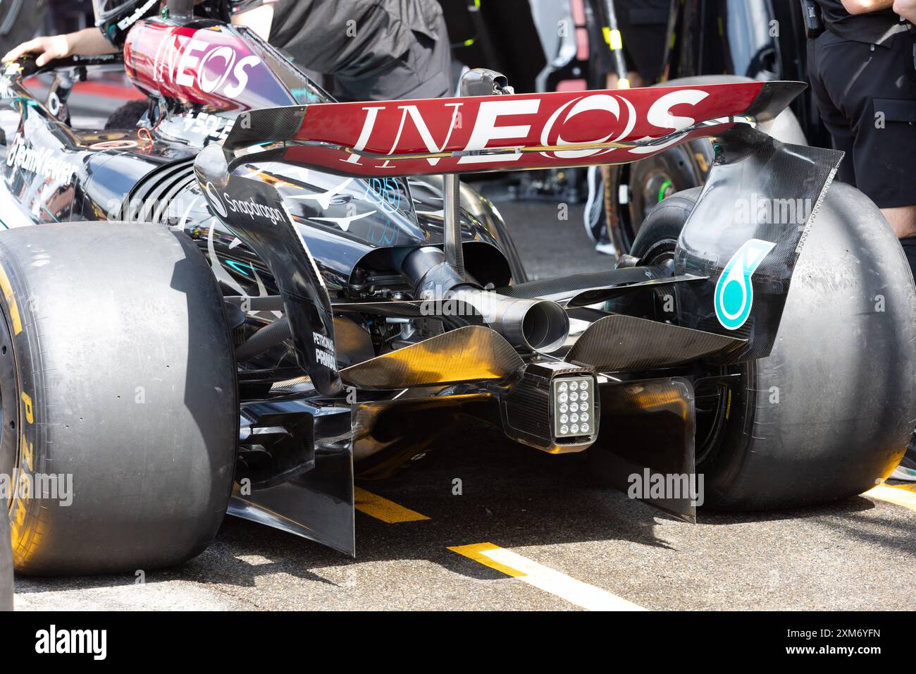 Mercedes AMG F1 Team W15, mechanical detail diffuser during the Formula ...