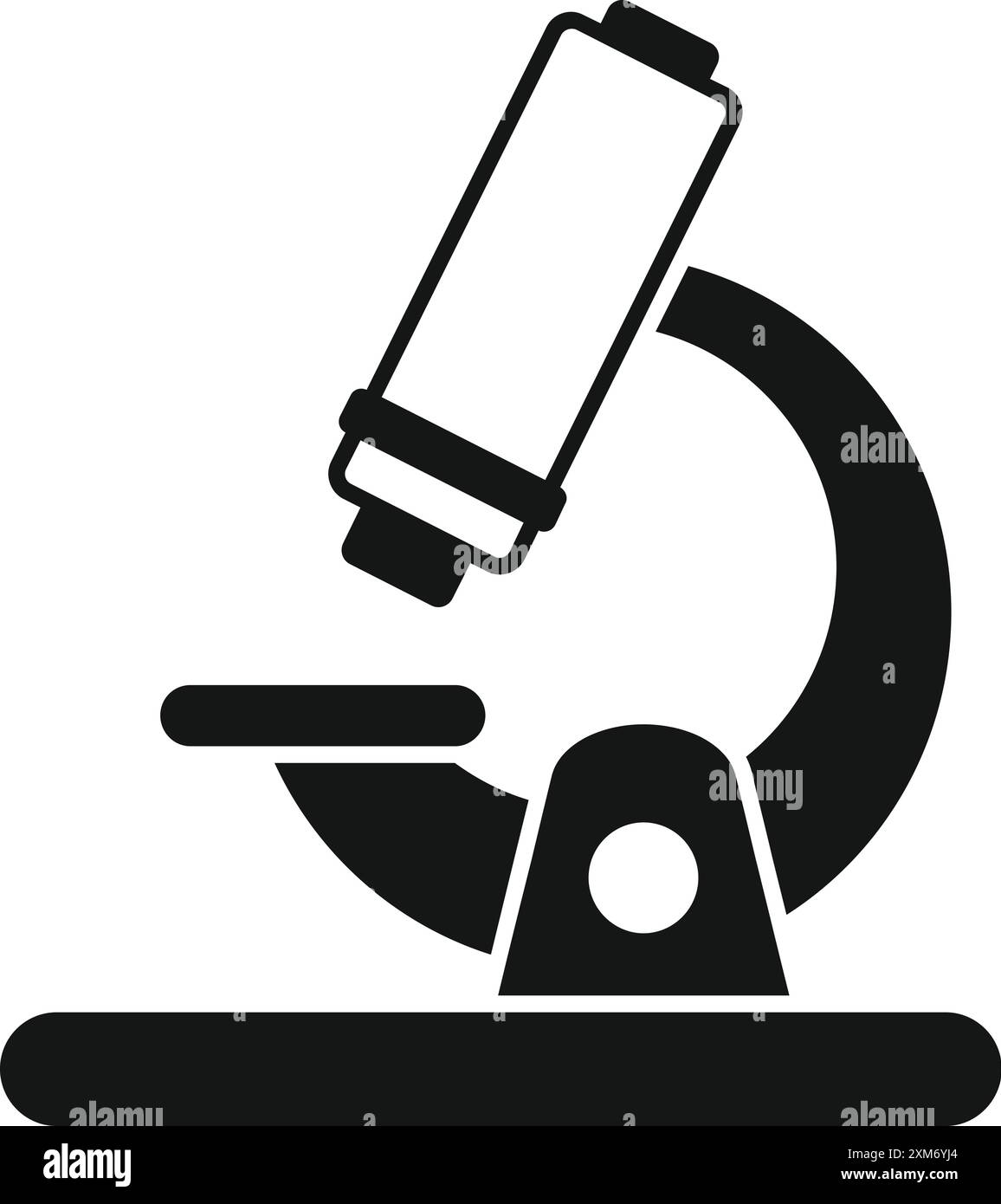 Black silhouette of a microscope analyzing a sample, perfect for ...