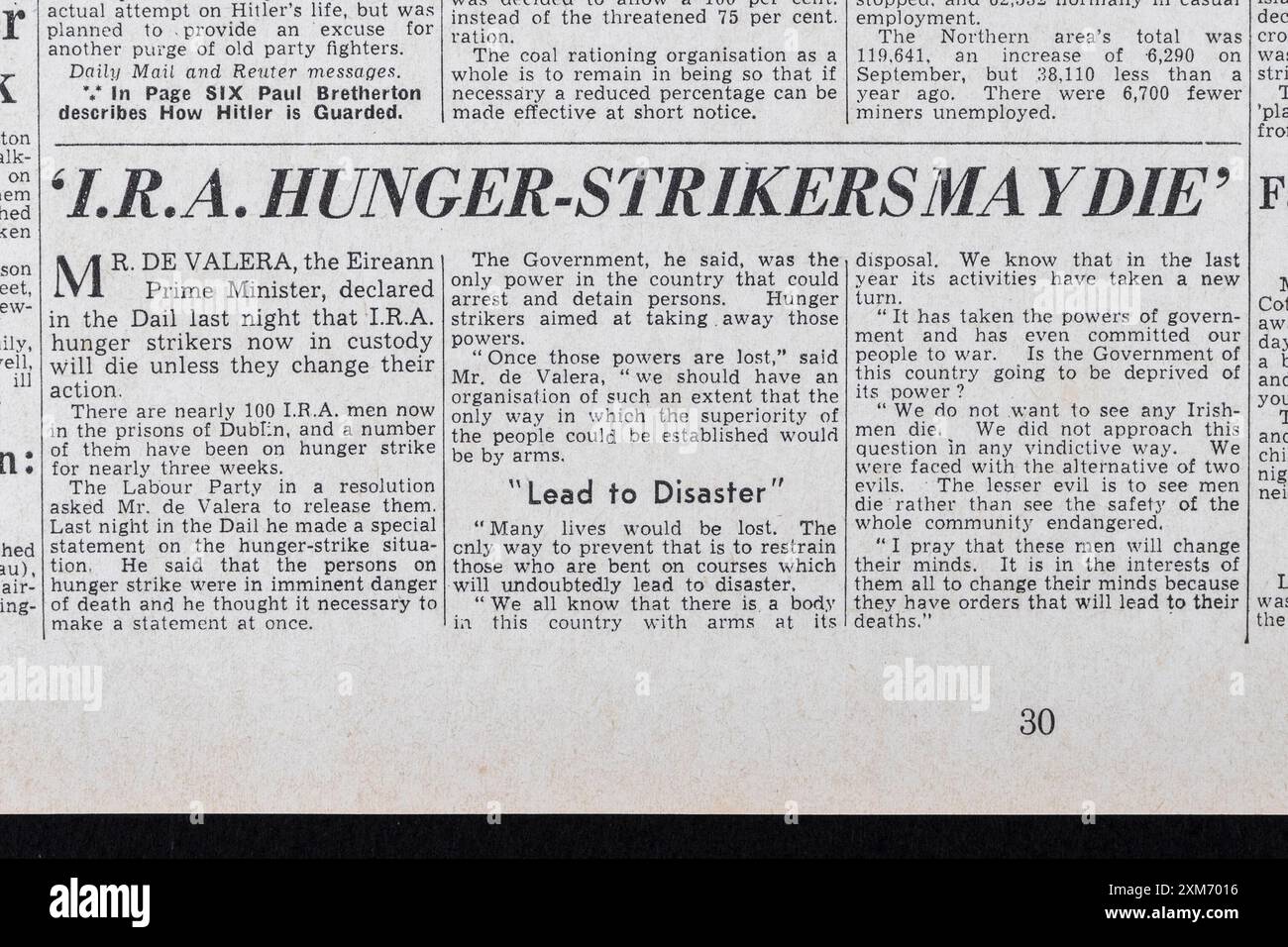 Ira hunger strikers may die hi-res stock photography and images - Alamy