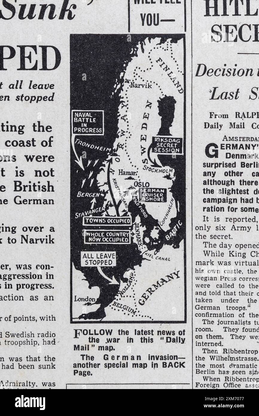 Map showing what would be called the Battles of Narvik on the front ...