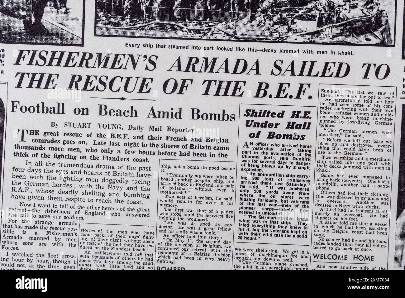 "Fishermen's Armarda Sailed to the rescue of the BEF" headline in the ...