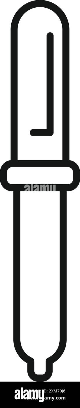 Simple outline icon style of a chemical dropper for measuring out ...