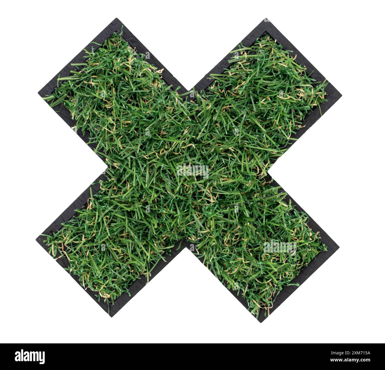 Multiplication sign made with natural green grass isolated Stock Photo ...