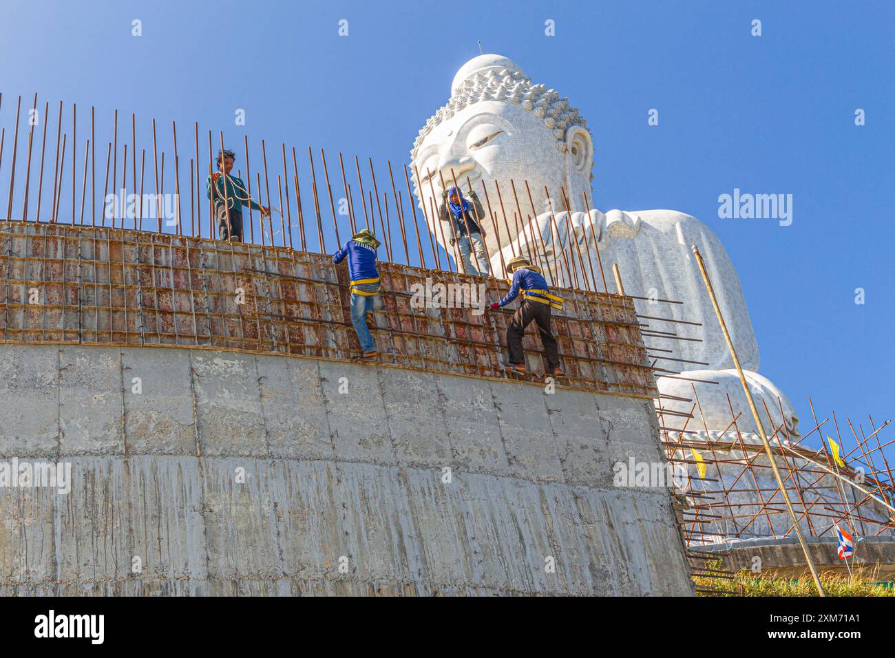 Early contruction of the Big Buddha in Phuket showing Gautama in ...