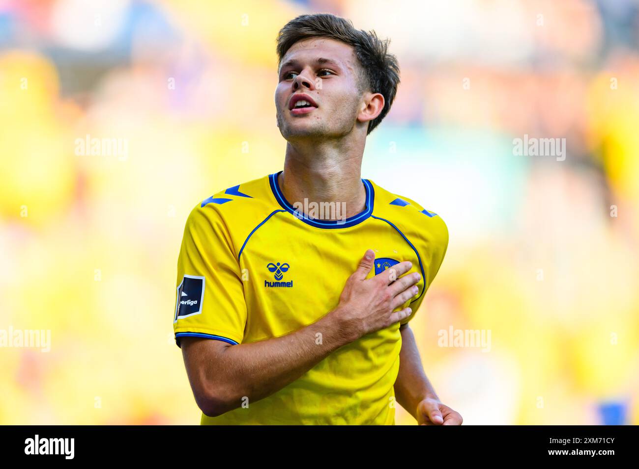 Broendby, Denmark. 25th, July 2024. Filip Bundgaard (11) of Broendby IF ...
