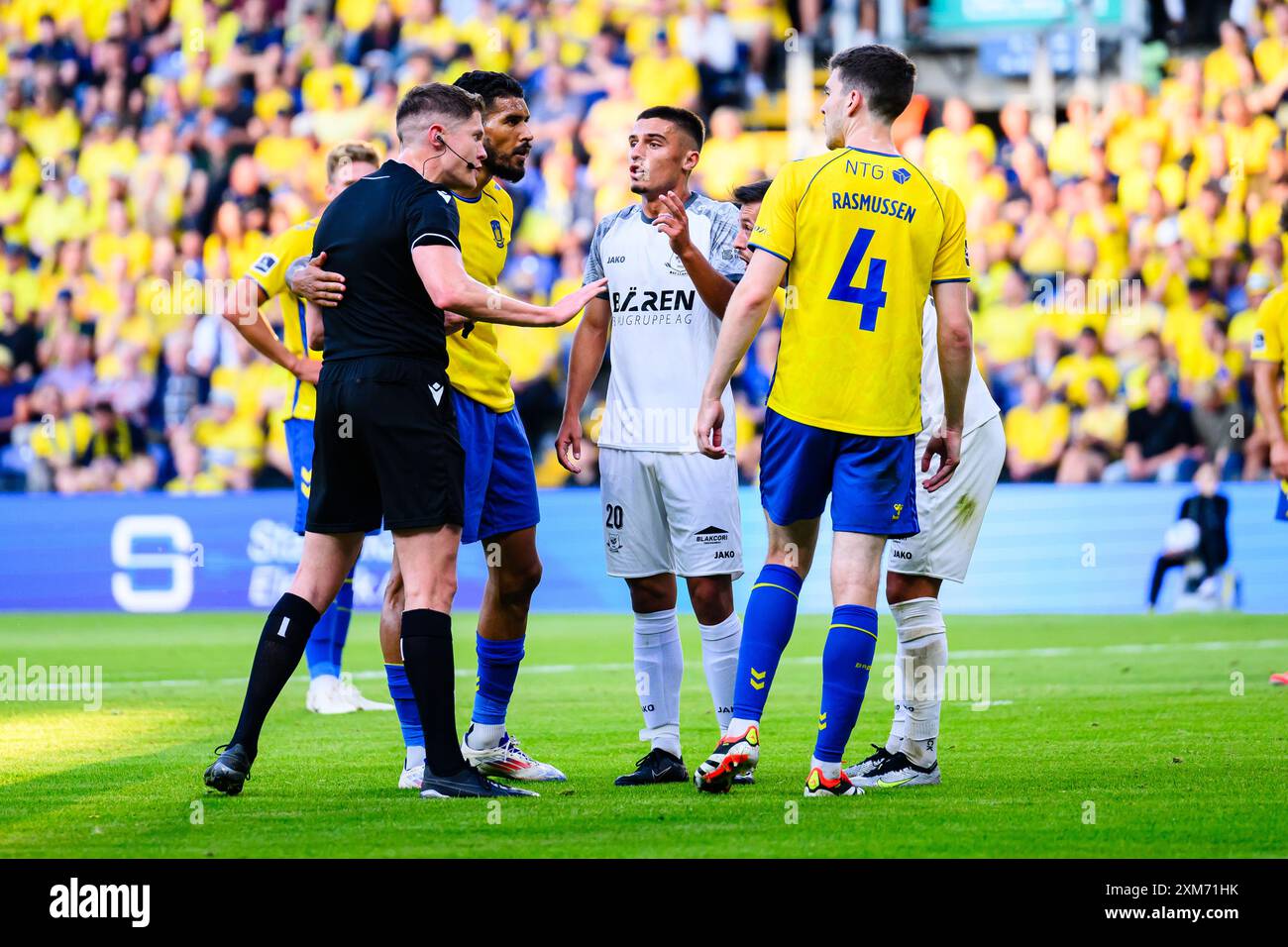 Broendby, Denmark. 25th July, 2024. Referee David Dickinson seen with ...