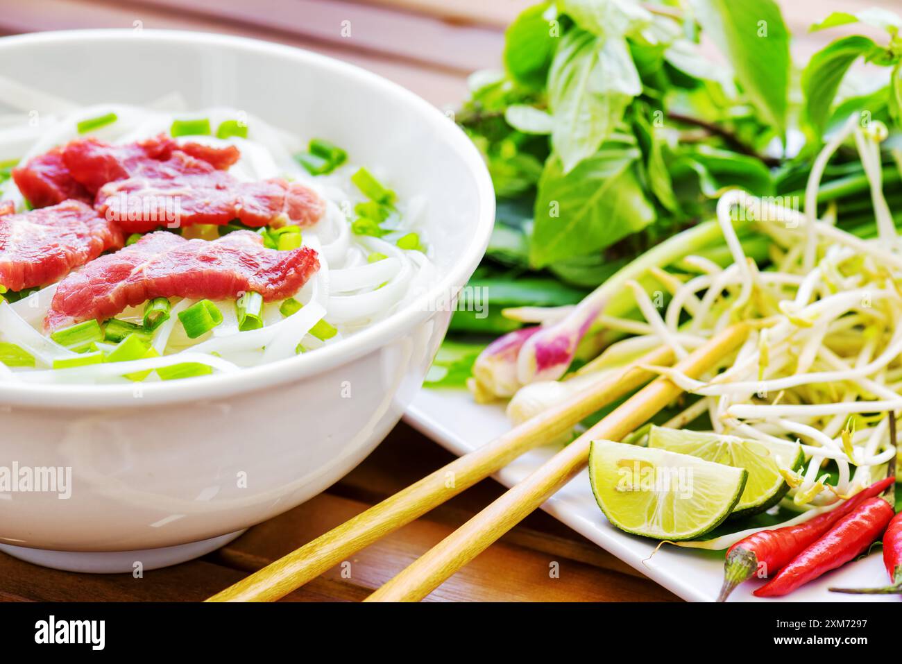 The Pho Bo is a beef noodle soup. Popular street food in Vietnam Stock ...