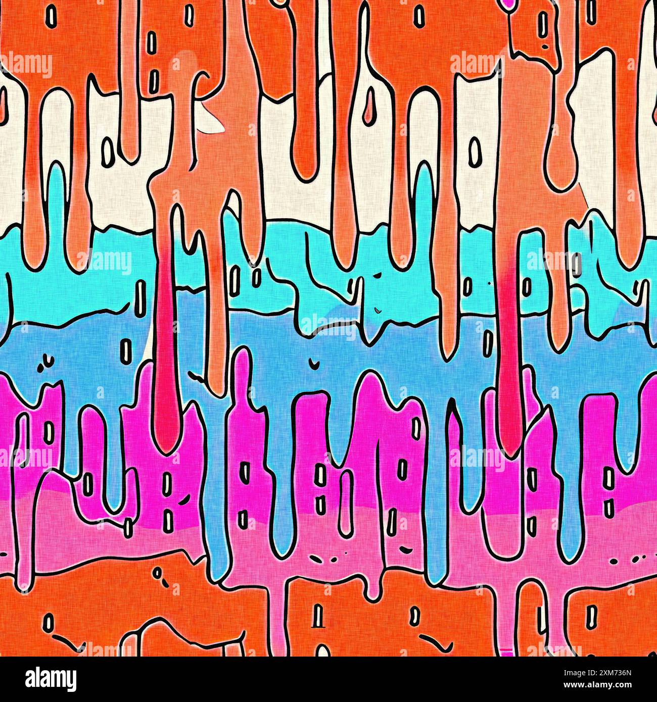 Fun dripping paint effect digital pattern with whimsical ink splodge ...
