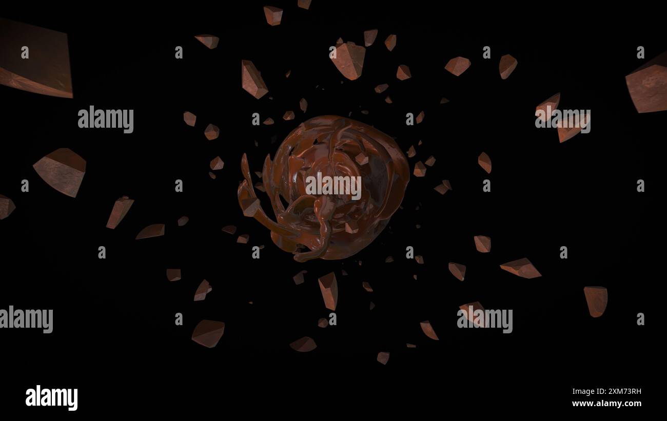 Chocolate Ball Exploding into Liquid Splash Stock Photo - Alamy