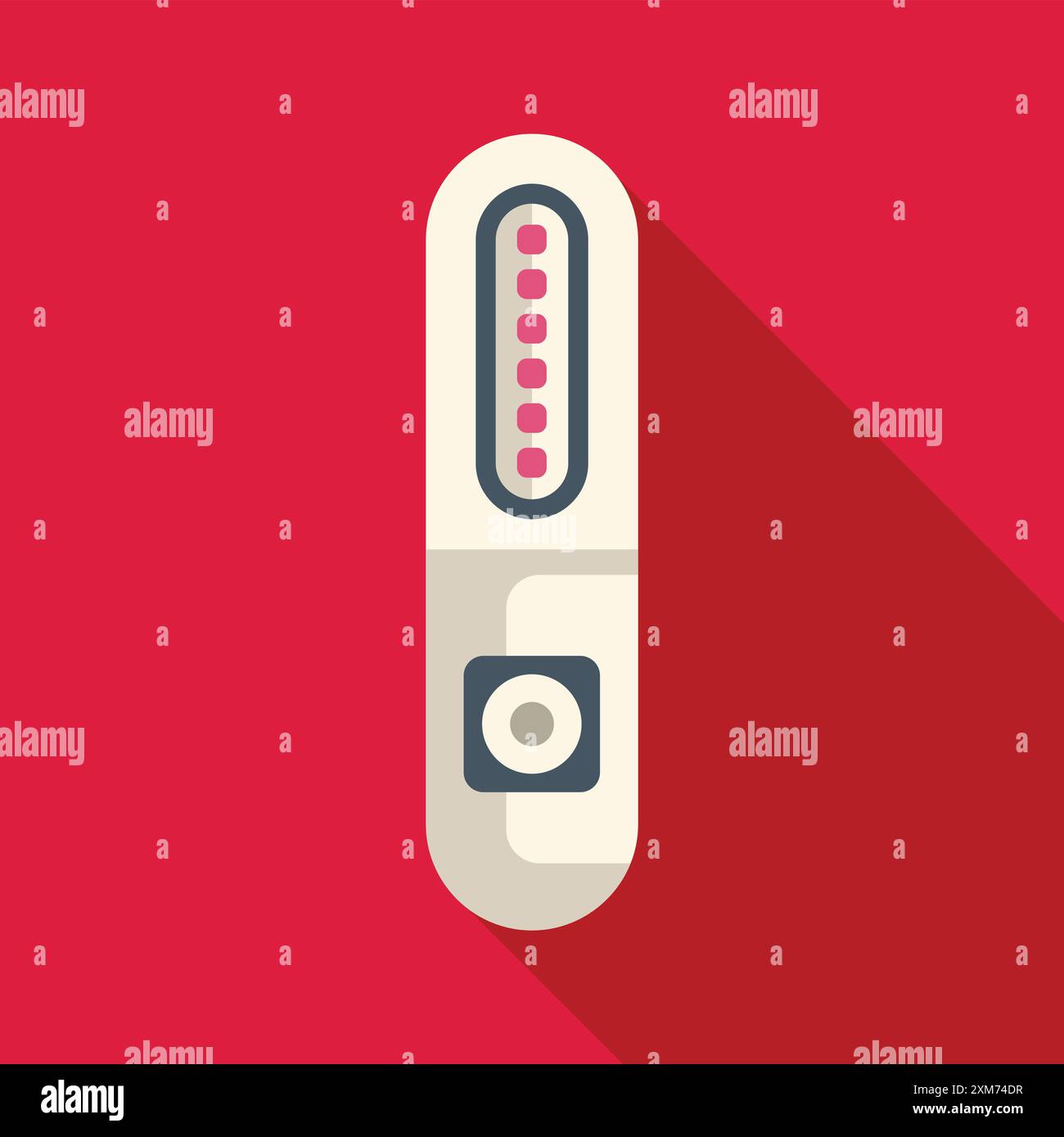 Electronic thermometer displaying a high temperature reading ...