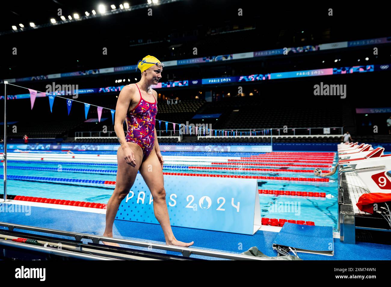 Paris. France, 26/07/2024, Sarah Sjöström of, Sweden. , . at a swimming training session during ...