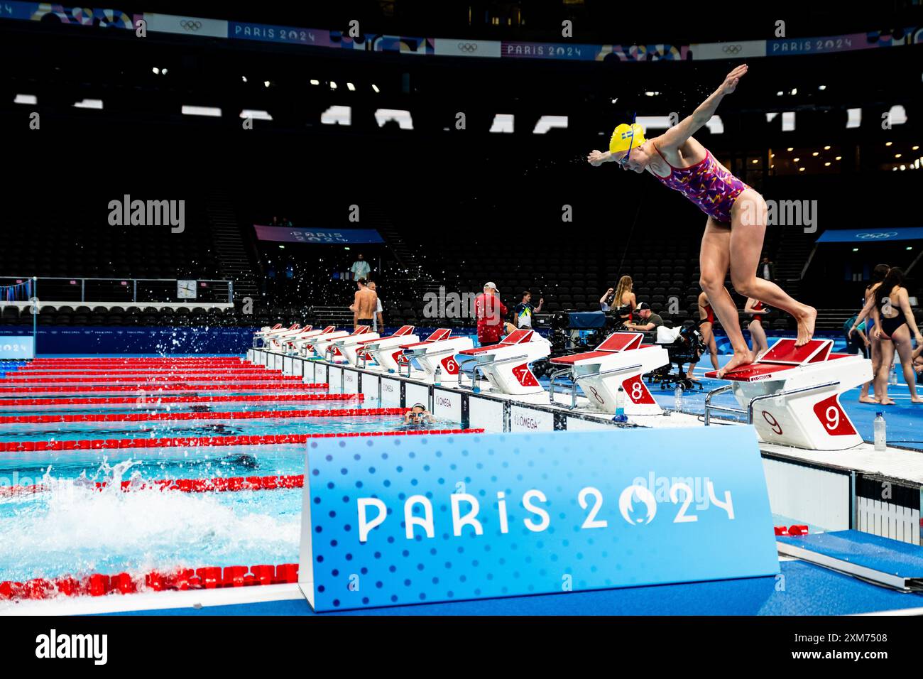 Paris. France, 26/07/2024, Sarah Sjöström of, Sweden. , . at a swimming training session during ...