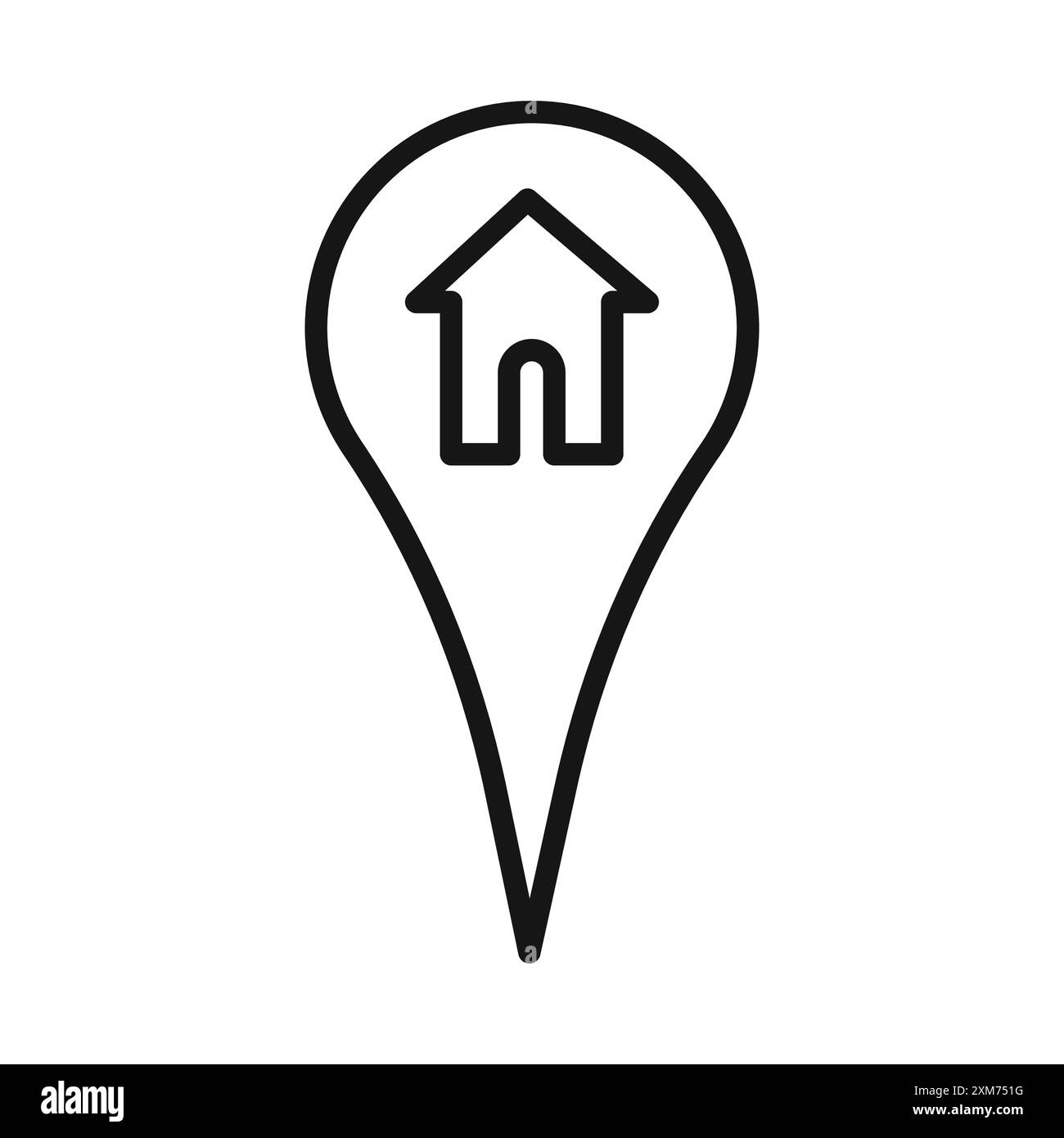 Address icon Black line art vector in black and white outline set ...
