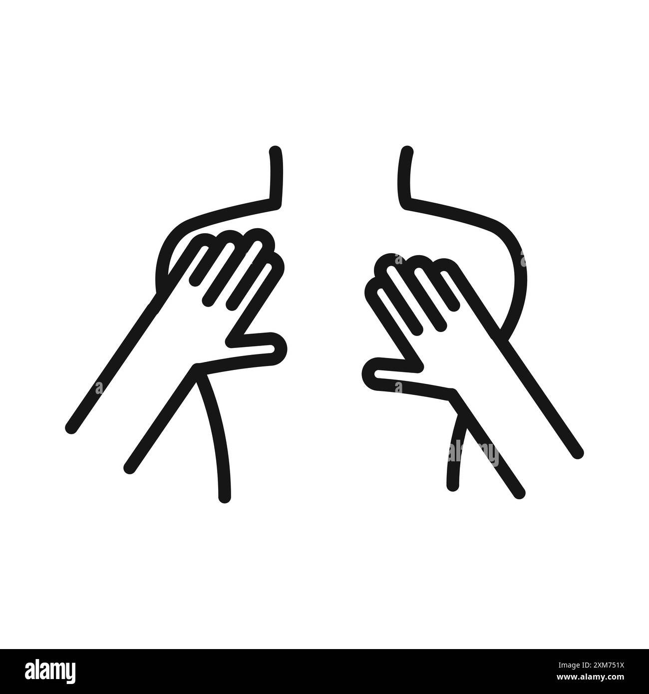 Back massage icon Black line art vector in black and white outline set collection sign Stock ...