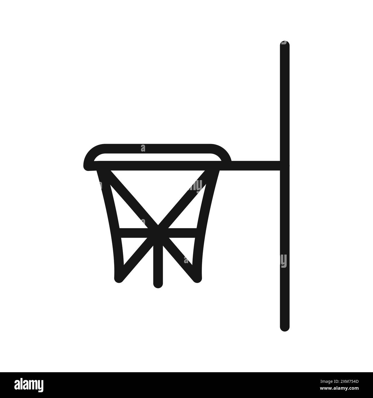 Basketball Hoop icon Black line art vector in black and white outline set collection sign Stock ...