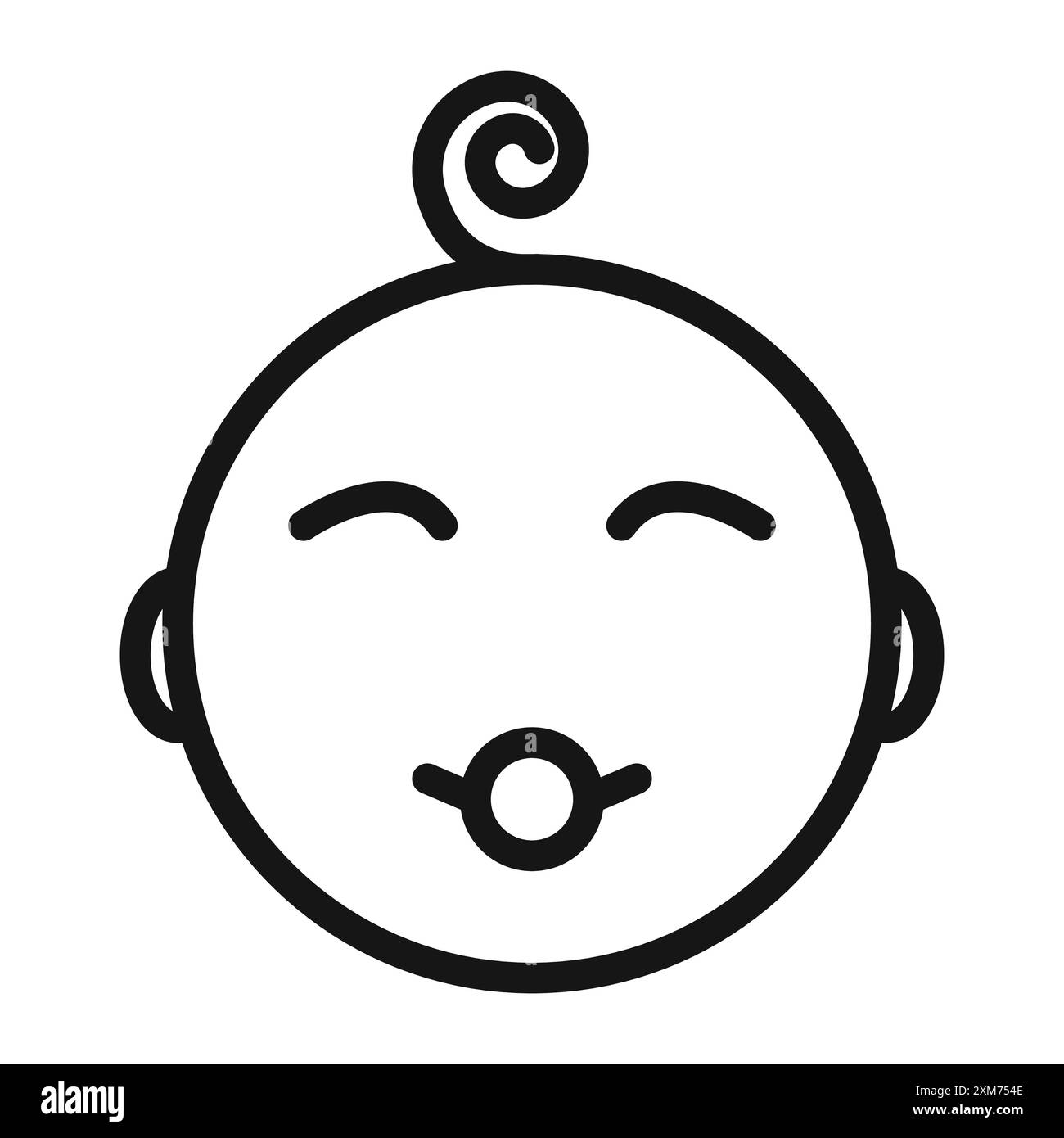 baby face icon Black line art vector in black and white outline set ...
