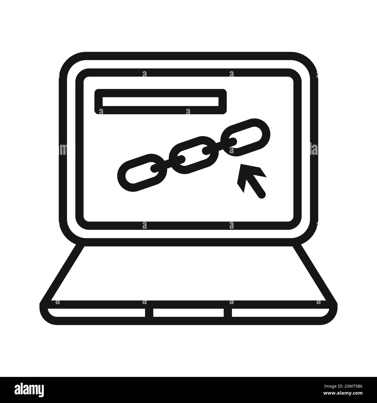 Backlink icon Black line art vector in black and white outline set collection sign Stock Vector ...