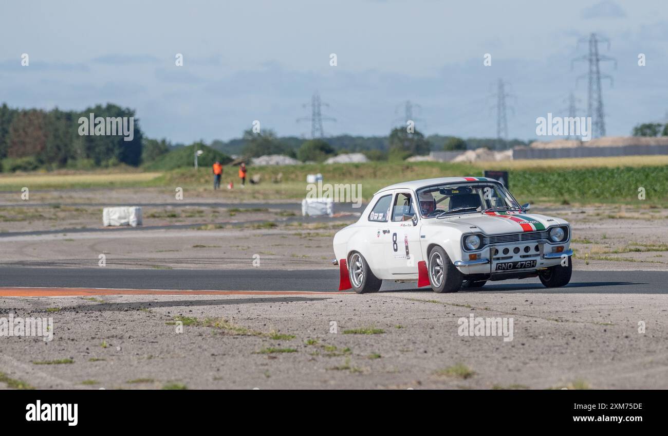 Ford Escort mk1 competing at a track day and time trials at Blyton Park ...