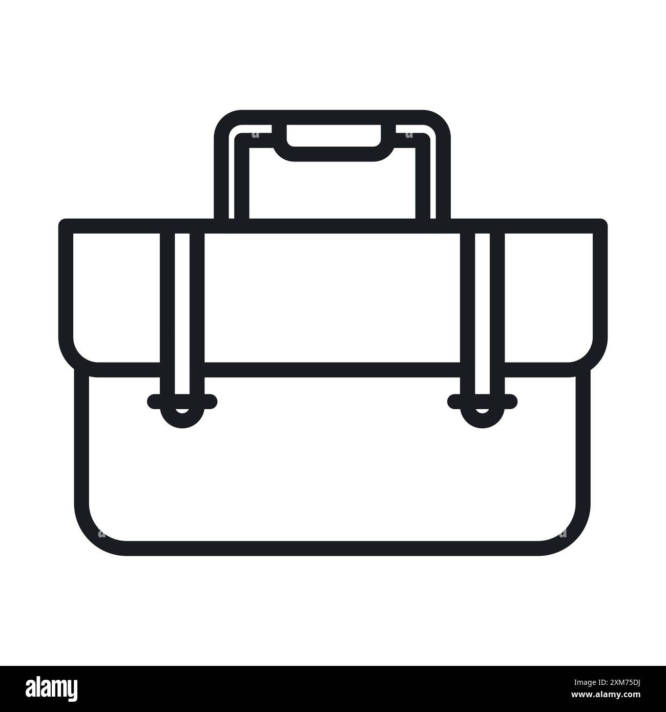 Briefcase icon Black line art vector in black and white outline set ...